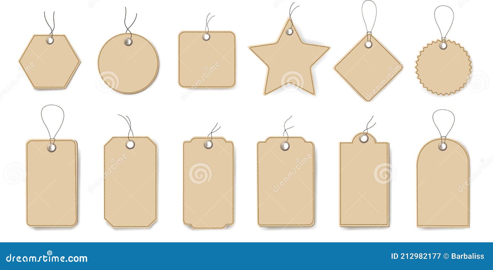 Cartoon Labels Set Isolated White Background Stock Vector ...