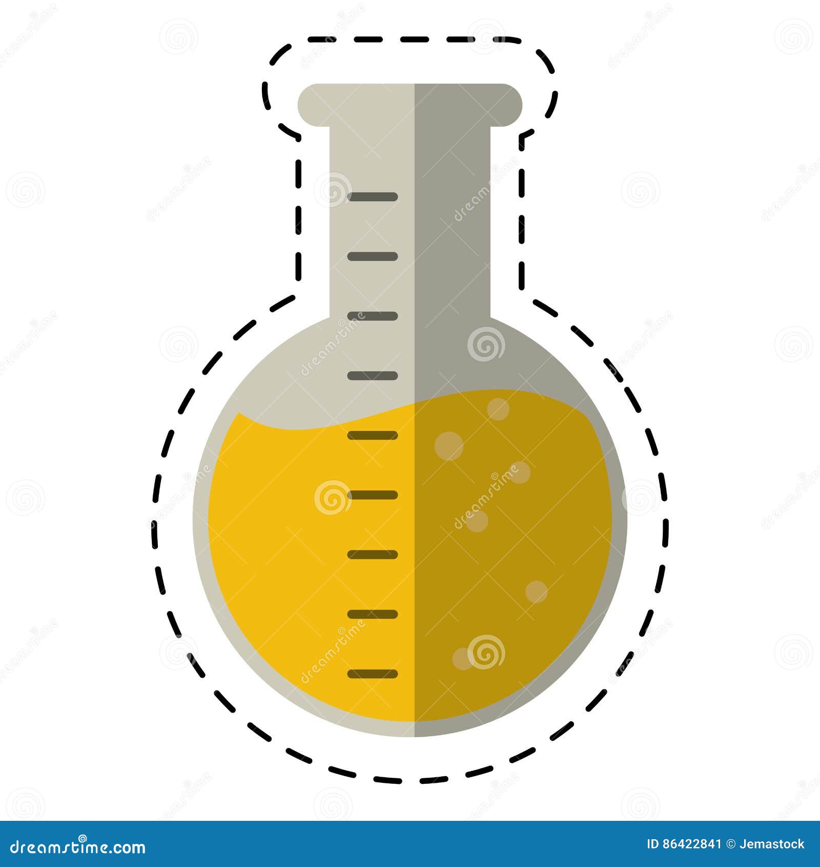 Cartoon Laboratory Flask Glass Liquid Stock Vector - Illustration of ...