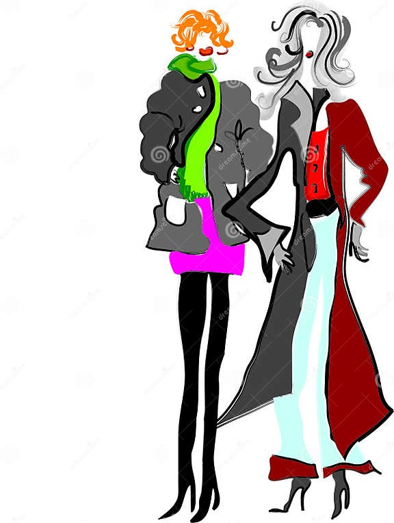 Cartoon ladies stock illustration. Illustration of cartoon - 505463