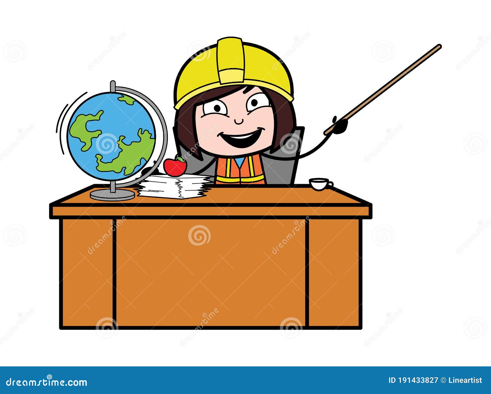 Cartoon Lady Engineer As Teacher Stock Illustration - Illustration of ...