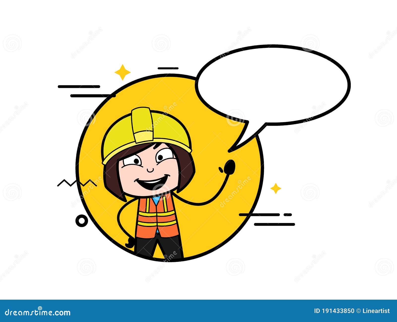 Lady Engineer Talking Unamused Face Cartoon Stock Photography ...