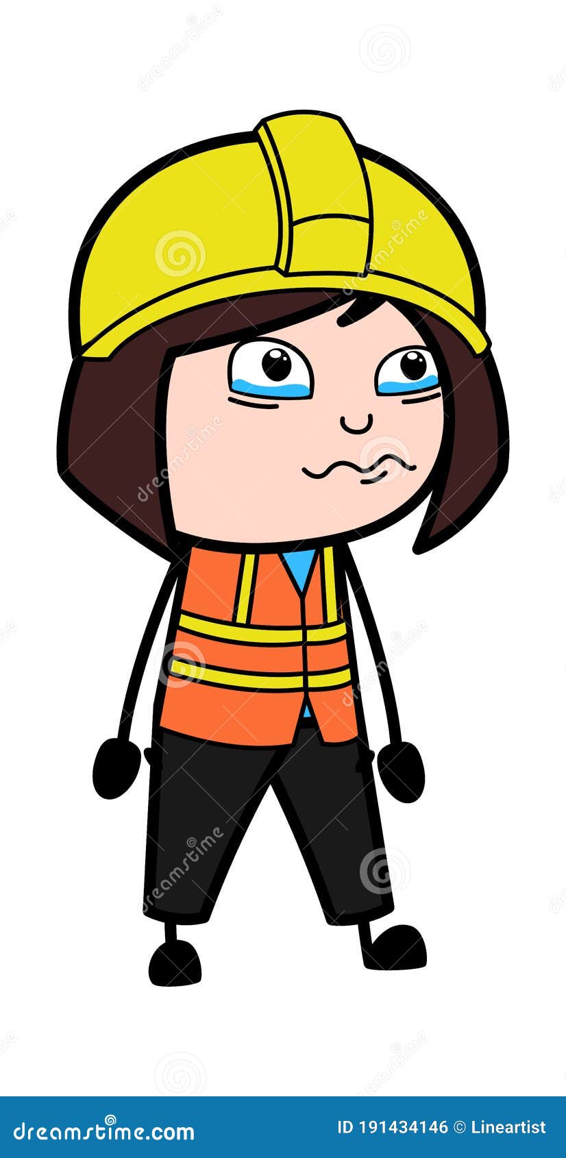 Cartoon Lady Engineer Crying Stock Illustration - Illustration of ...
