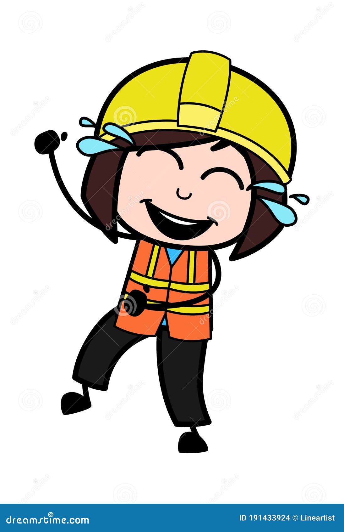 Cartoon Lady Engineer Laughing Stock Illustration - Illustration of ...