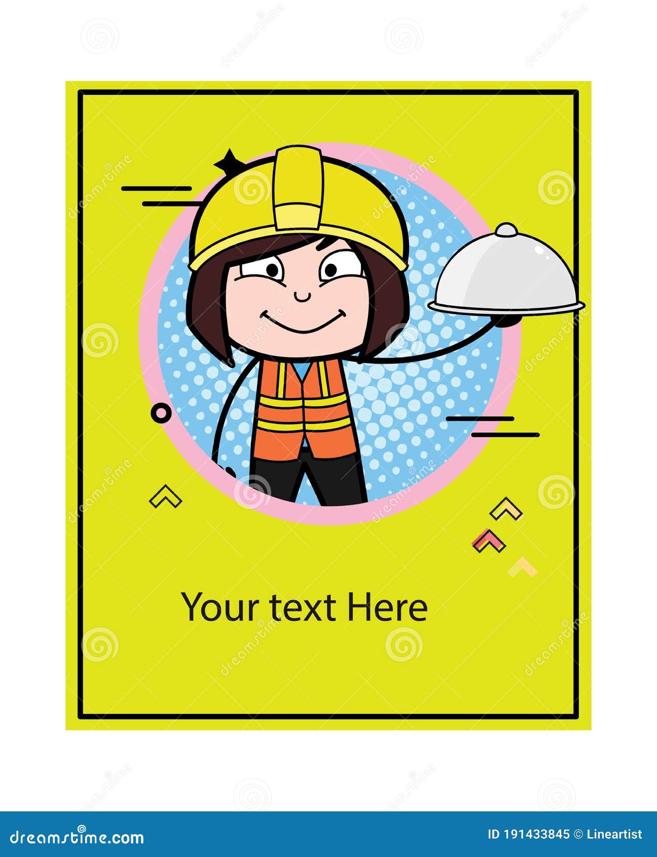 Cartoon Lady Engineer on Poster with Text Stock Illustration ...