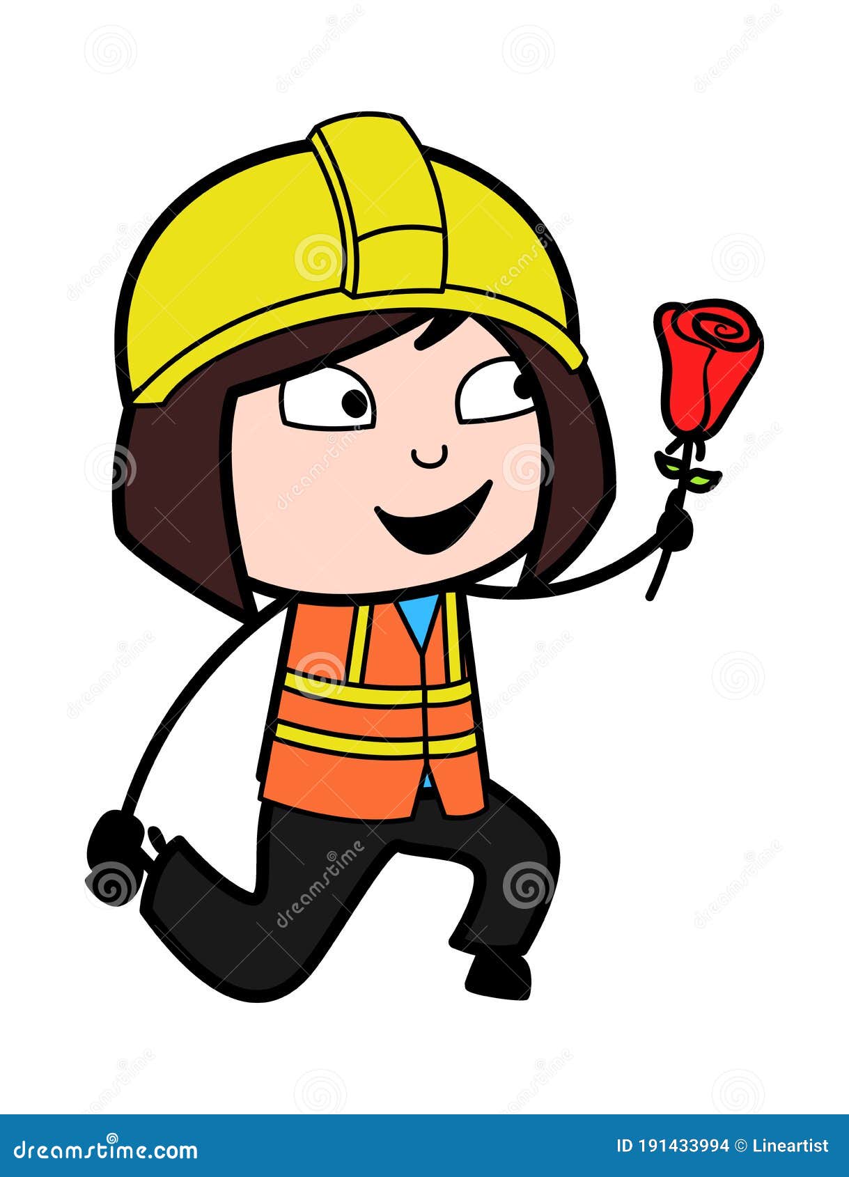 Lady Engineer Expressionless Face Cartoon Stock Illustration ...