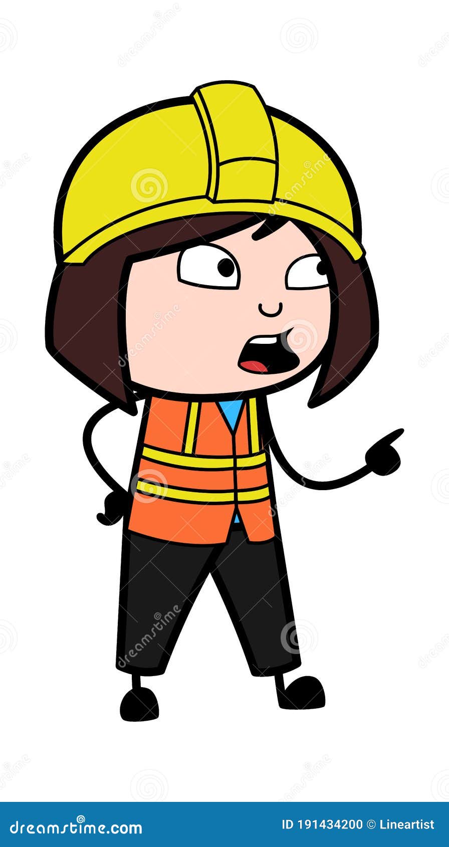 Cartoon Lady Engineer Saying Something Stock Illustration ...