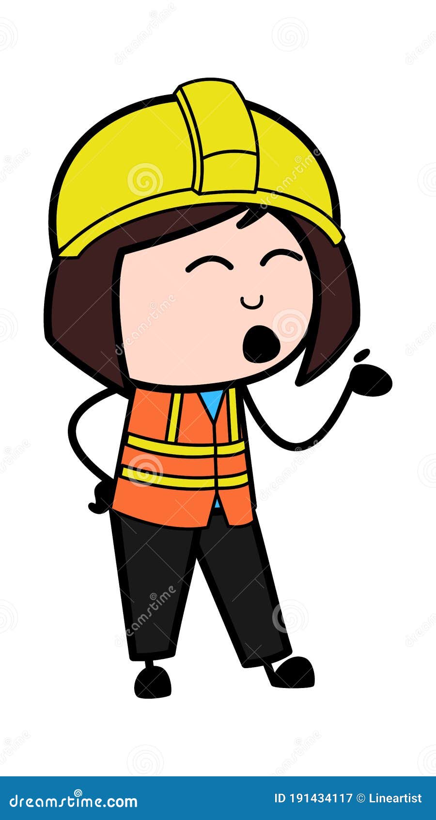 Cartoon Lady Engineer Speaking Stock Illustration - Illustration of ...