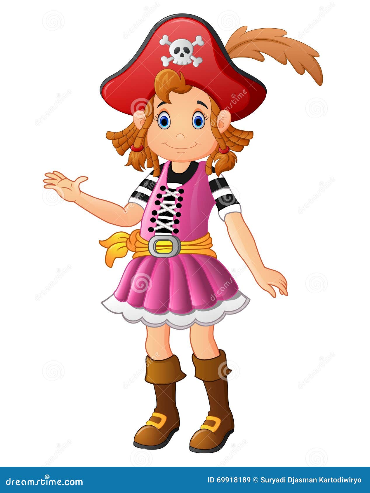 Lady Pirate With Sword Flat Color Illustration | CartoonDealer.com ...