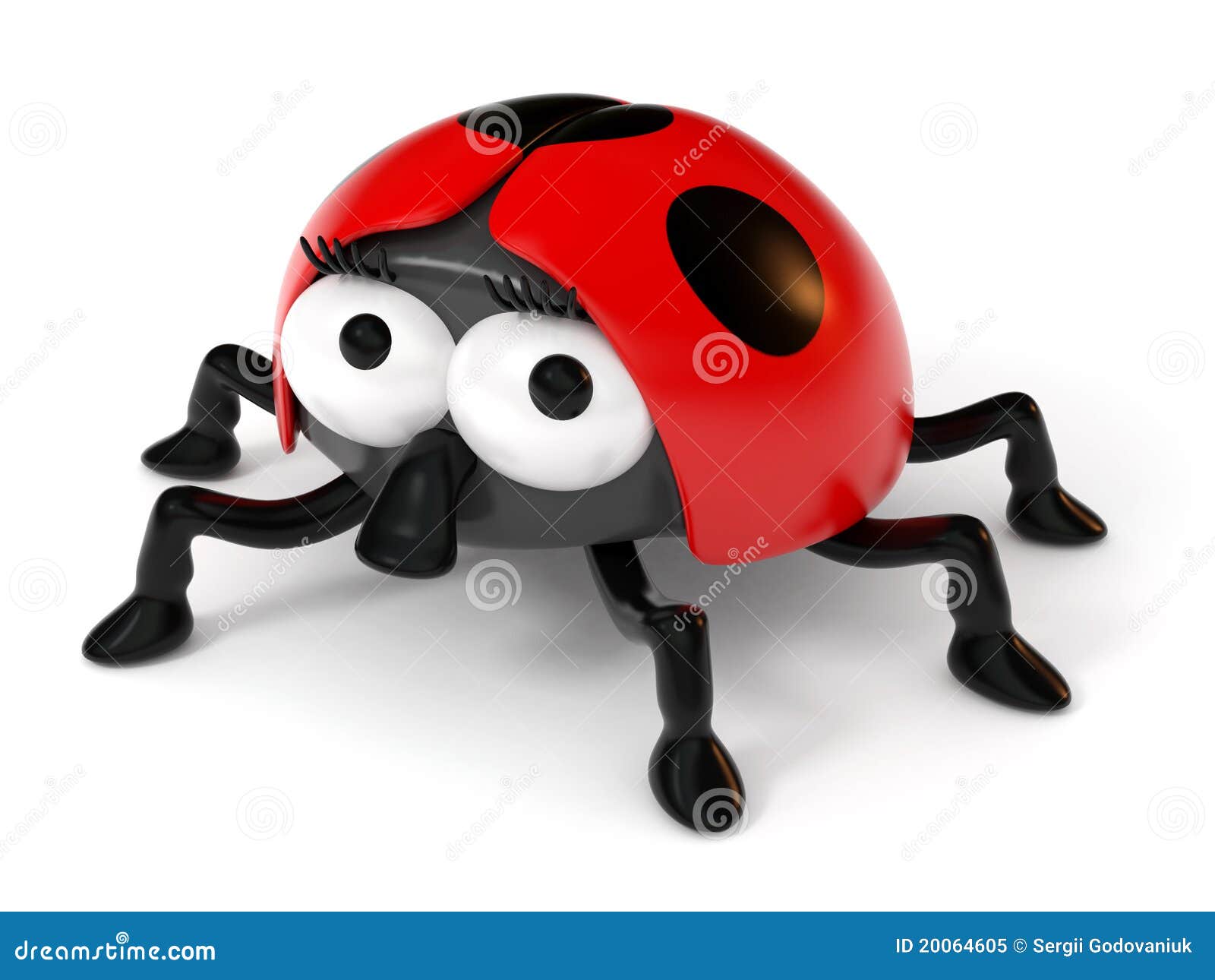 Cartoon Ladybug Isolated On White Background. Ladybird Icon. Beetle ...