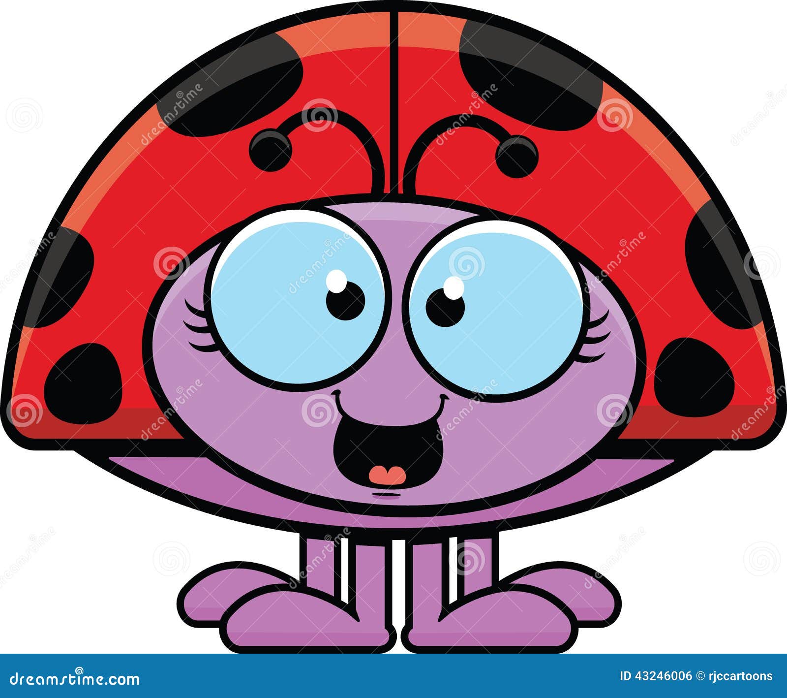 Cartoon Ladybug Cute stock vector. Illustration of friendly - 43246006