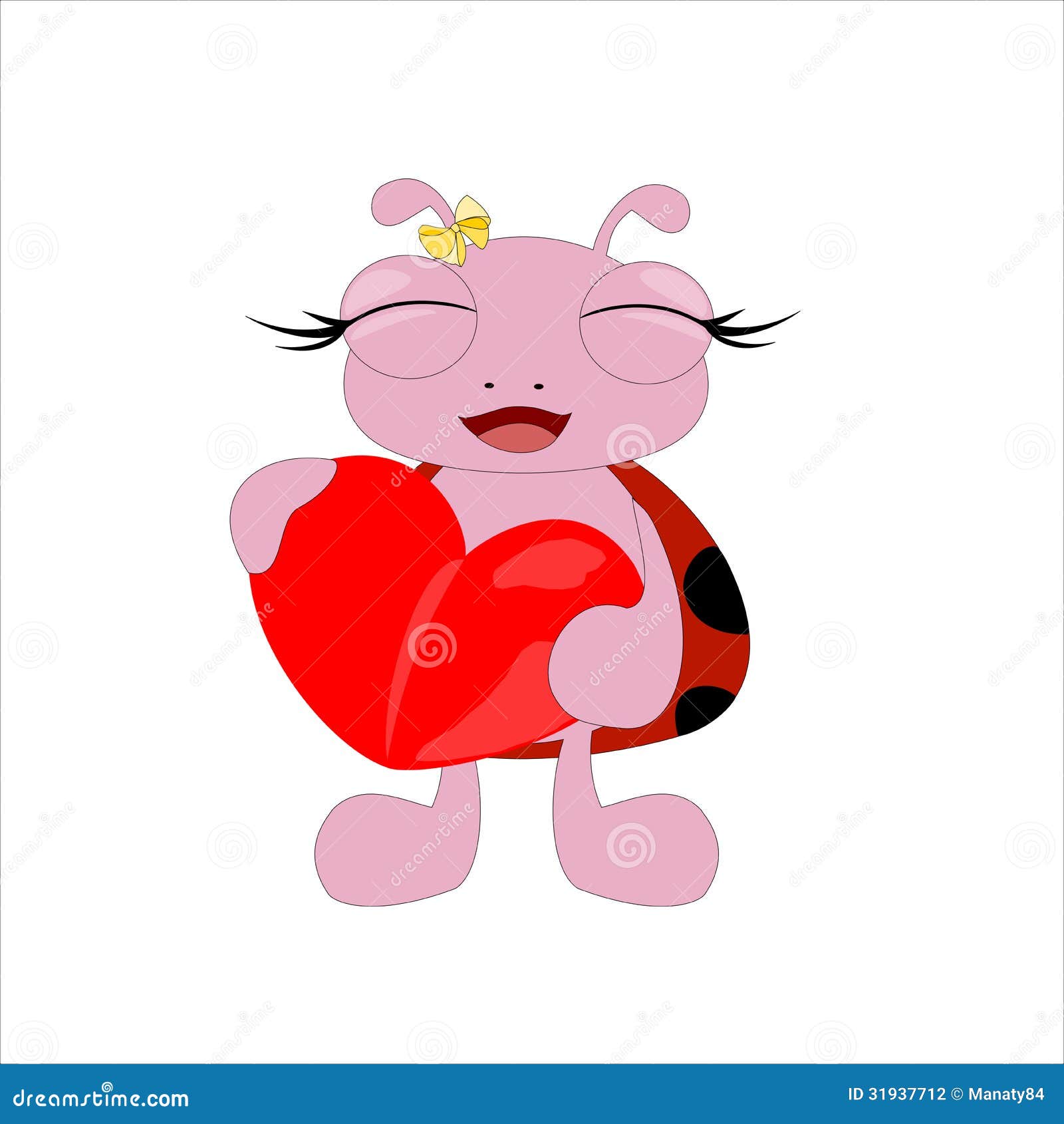 Cartoon ladybug with heart stock vector. Illustration of cute - 31937712