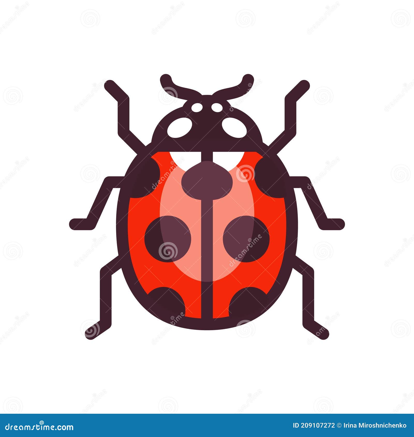 Cartoon ladybug icon stock vector. Illustration of clip - 209107272