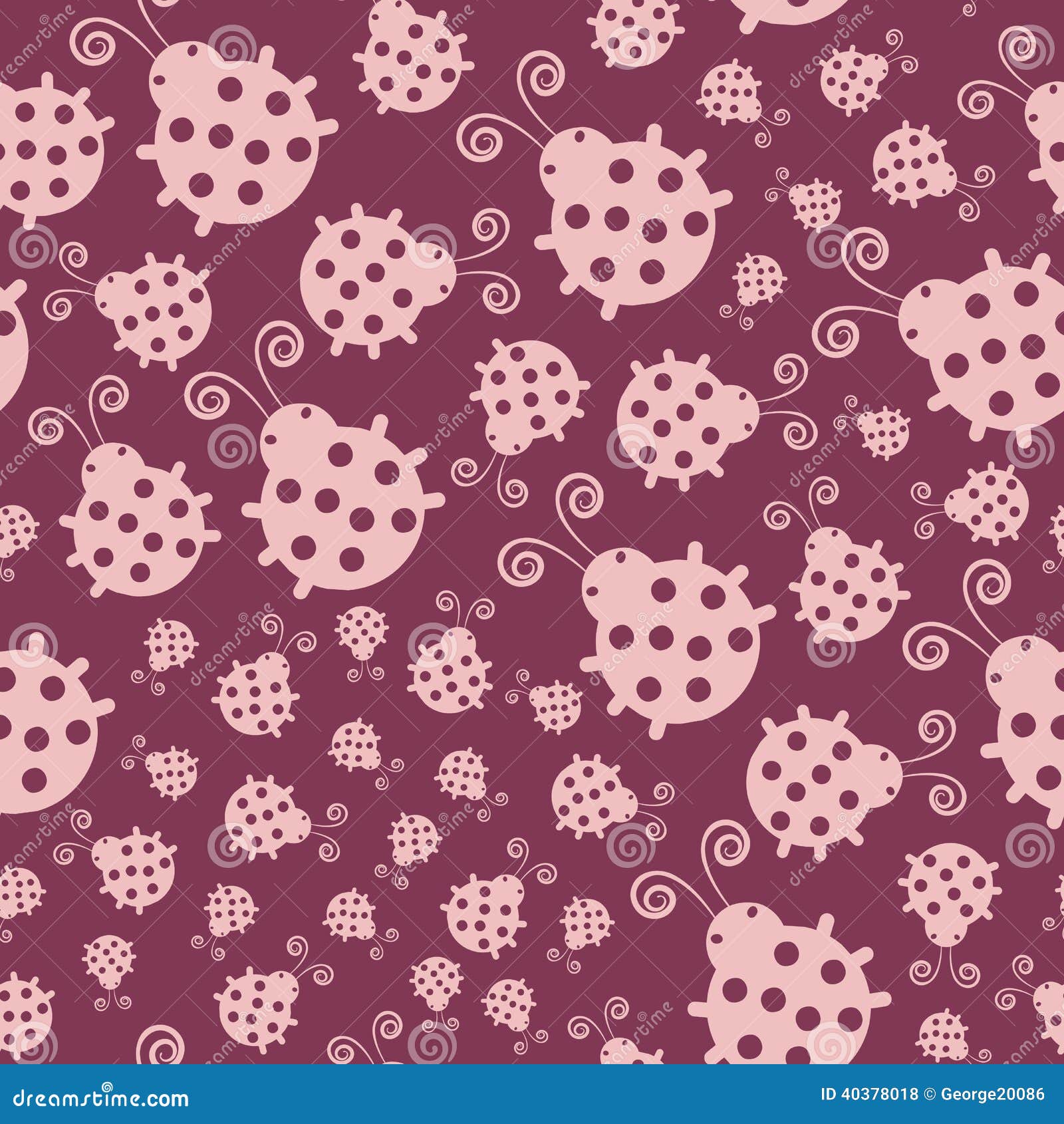 Cartoon Ladybugs on Red Background. Stock Vector - Illustration of ...