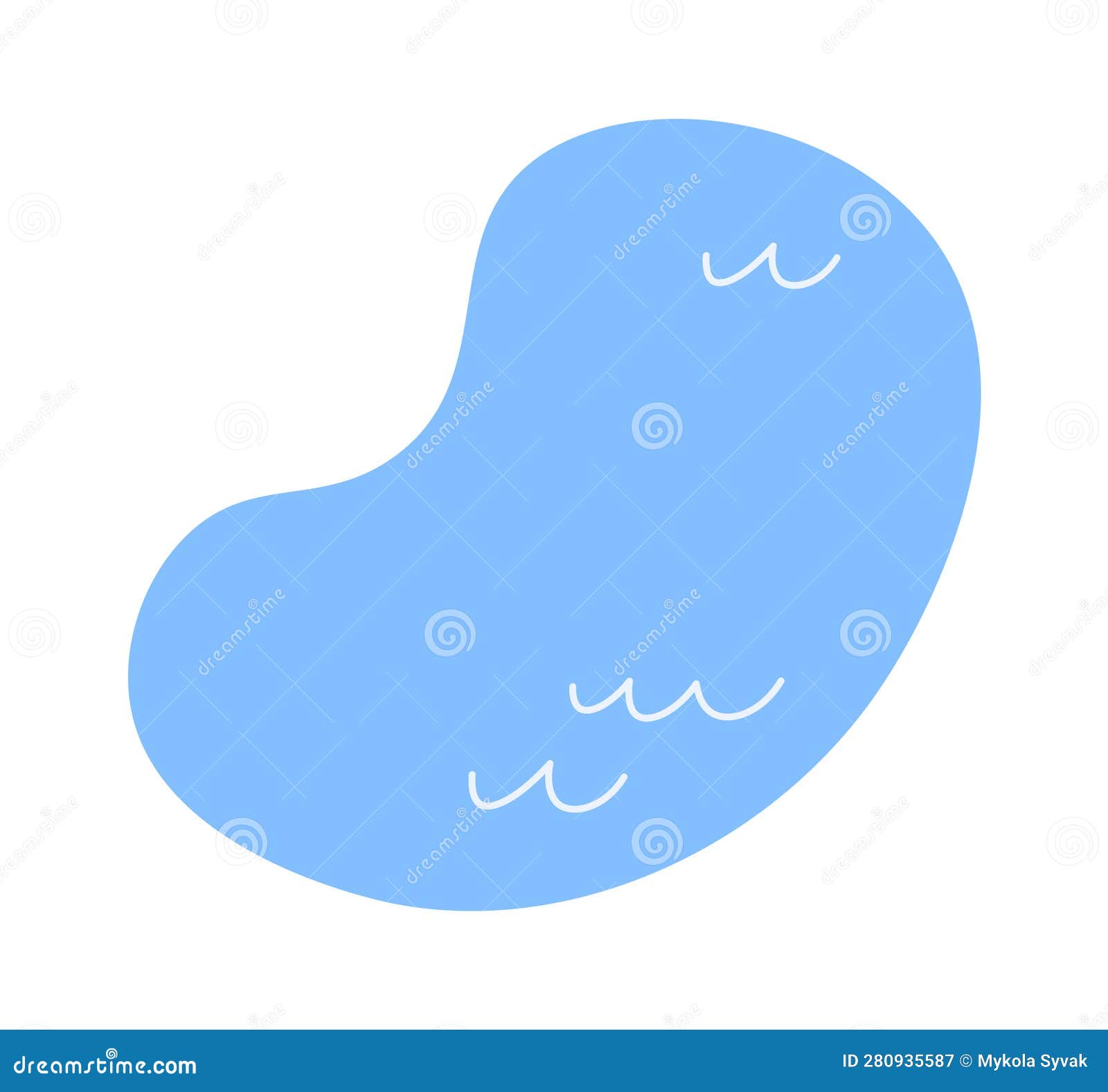 Cartoon Lake With Green Grass And Trees On The Banks, Flat Style ...