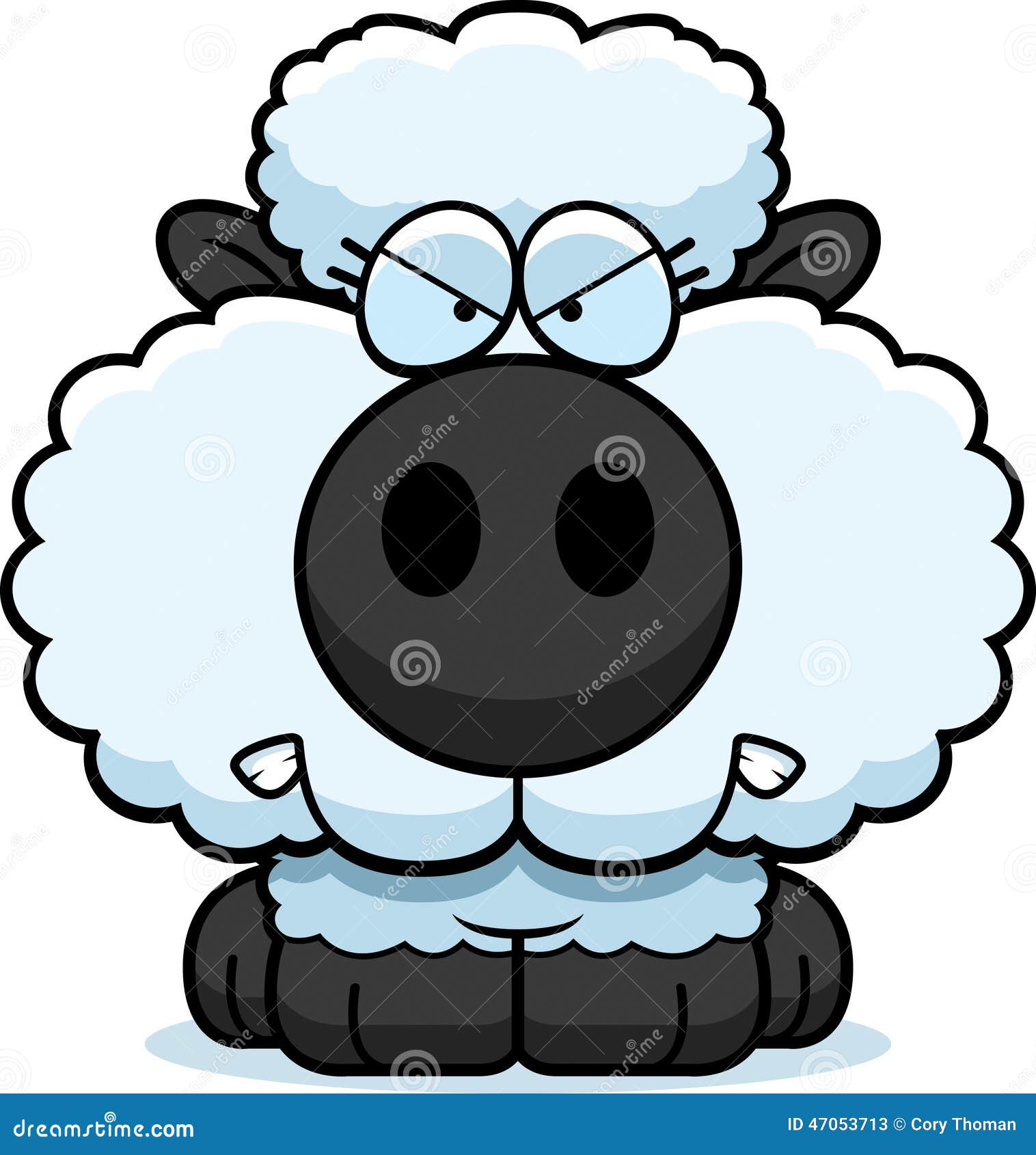 Cartoon Lamb Angry stock vector. Illustration of fluffy - 47053713