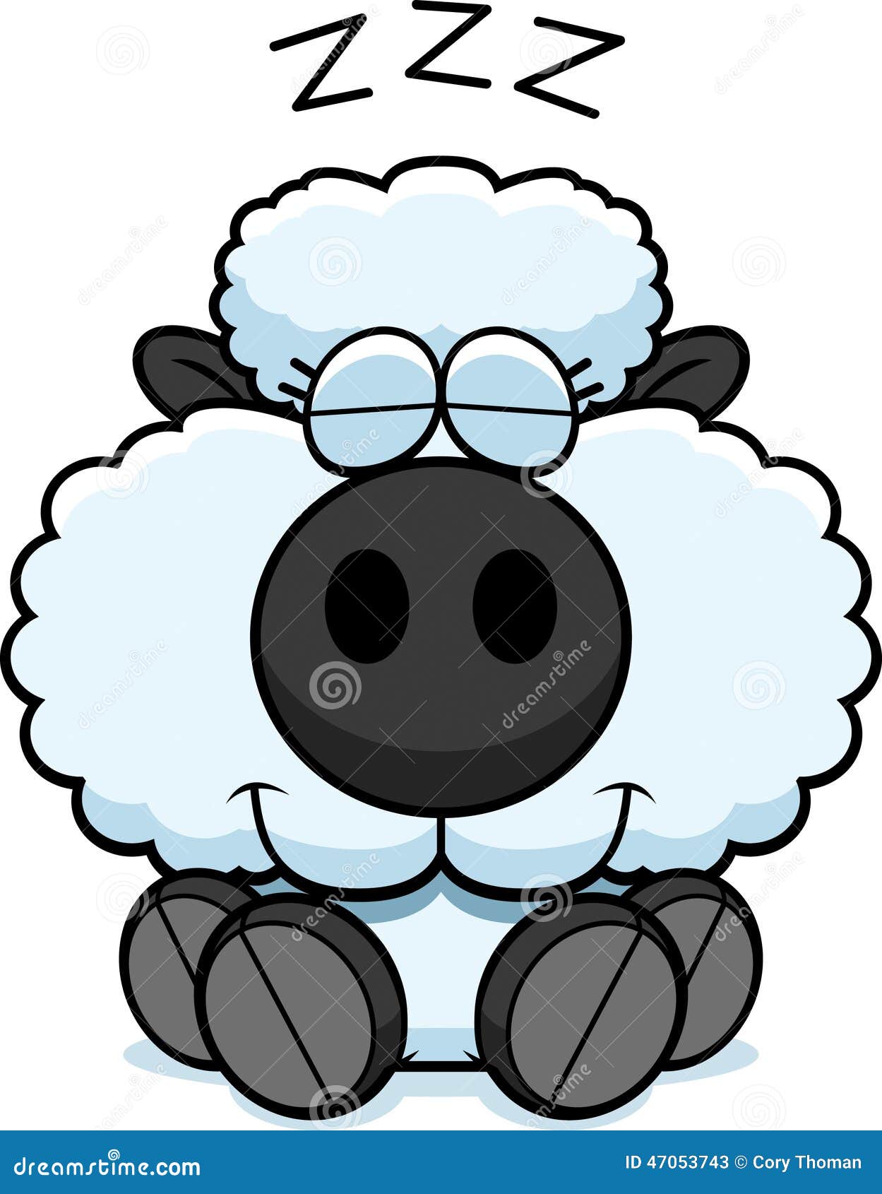 Cartoon Lamb Napping stock vector. Illustration of clipart - 47053743