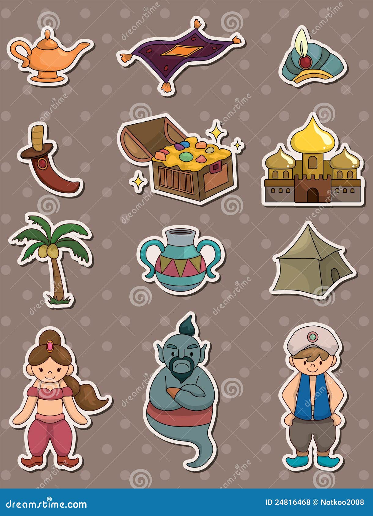 Cartoon Lamp of Aladdin stock vector. Illustration of collection - 24816468