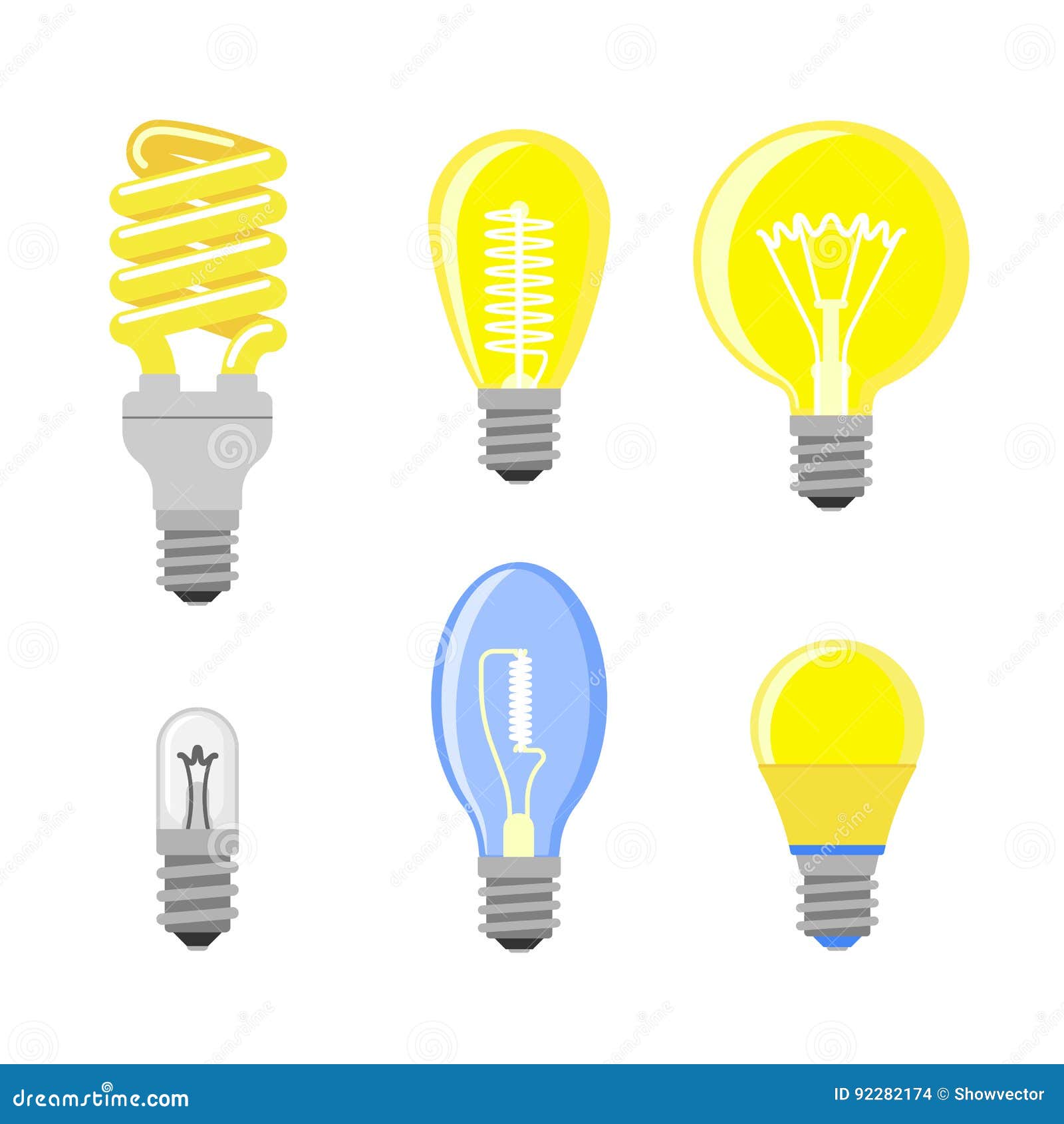 Cartoon Lamp Light Bulb Design Flat Vector Illustration Electric Idea ...