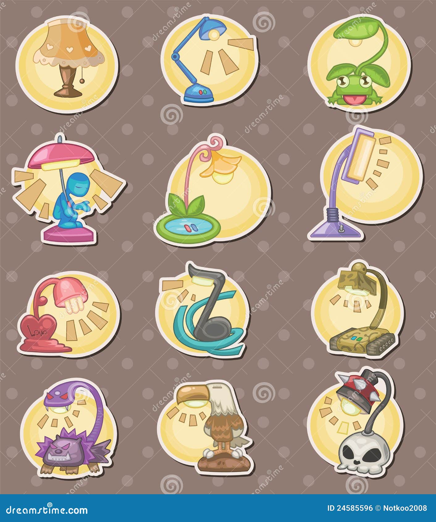 Cartoon Lamps. Home Interior Floor And Table Torcheres With Different ...