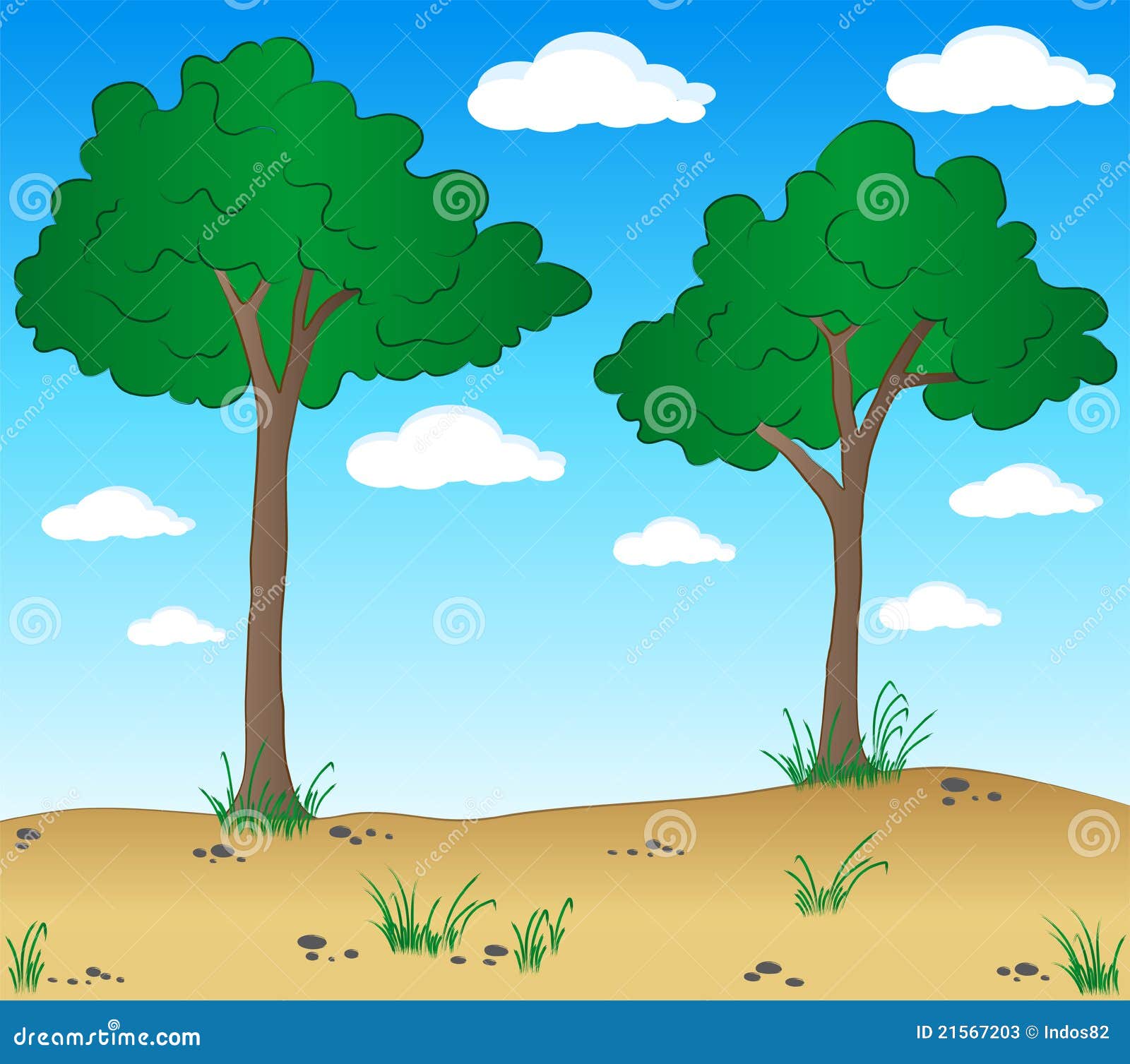 Cartoon Landscape With Trees | CartoonDealer.com #21567203