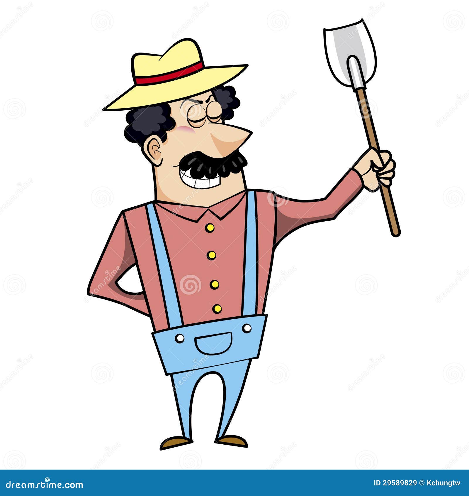 Cartoon Landscaper with Spade Stock Vector - Illustration of clip ...