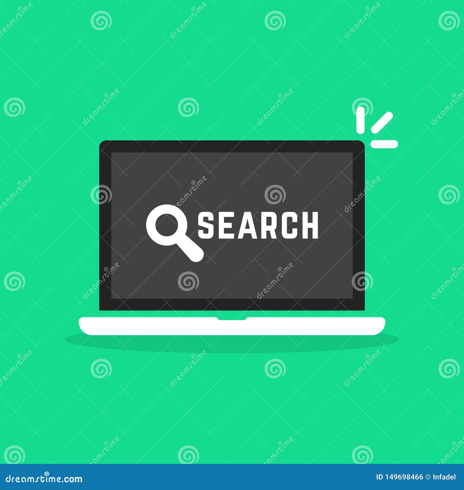 Cartoon Laptop Like Search Icon Stock Vector - Illustration of display ...