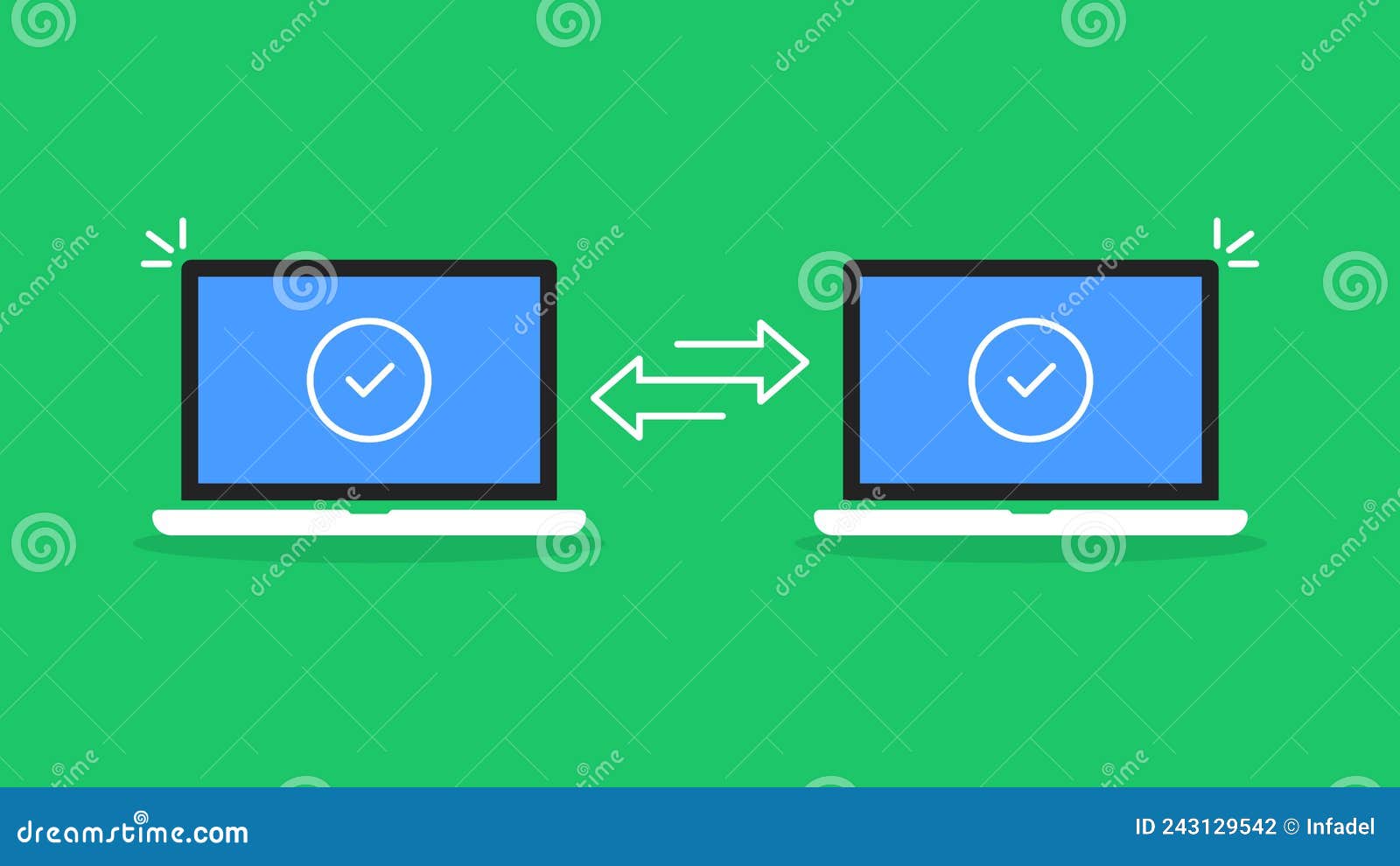 Cartoon Laptops Like Easy Data File Transfer Stock Vector ...