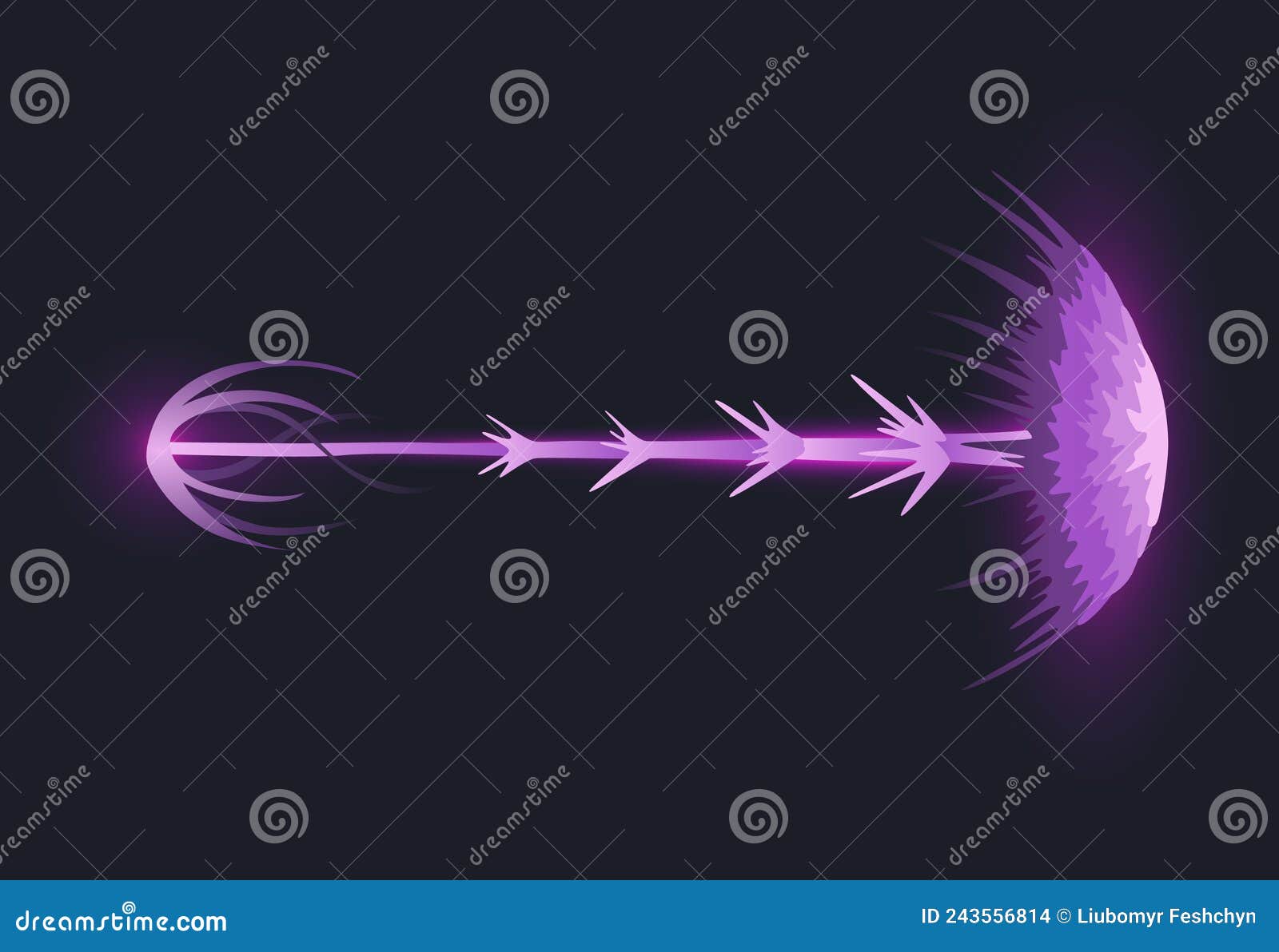 Cartoon Laser Gun Beam. Futuristic Shot Effect. Blaster Attack. Alien ...