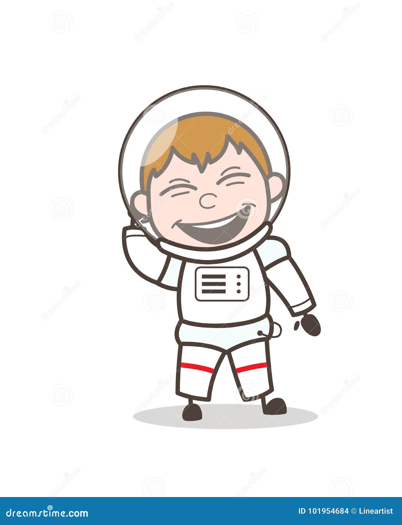 Cartoon Laughing Expression of Funny Spaceman Vector Illustration Stock ...