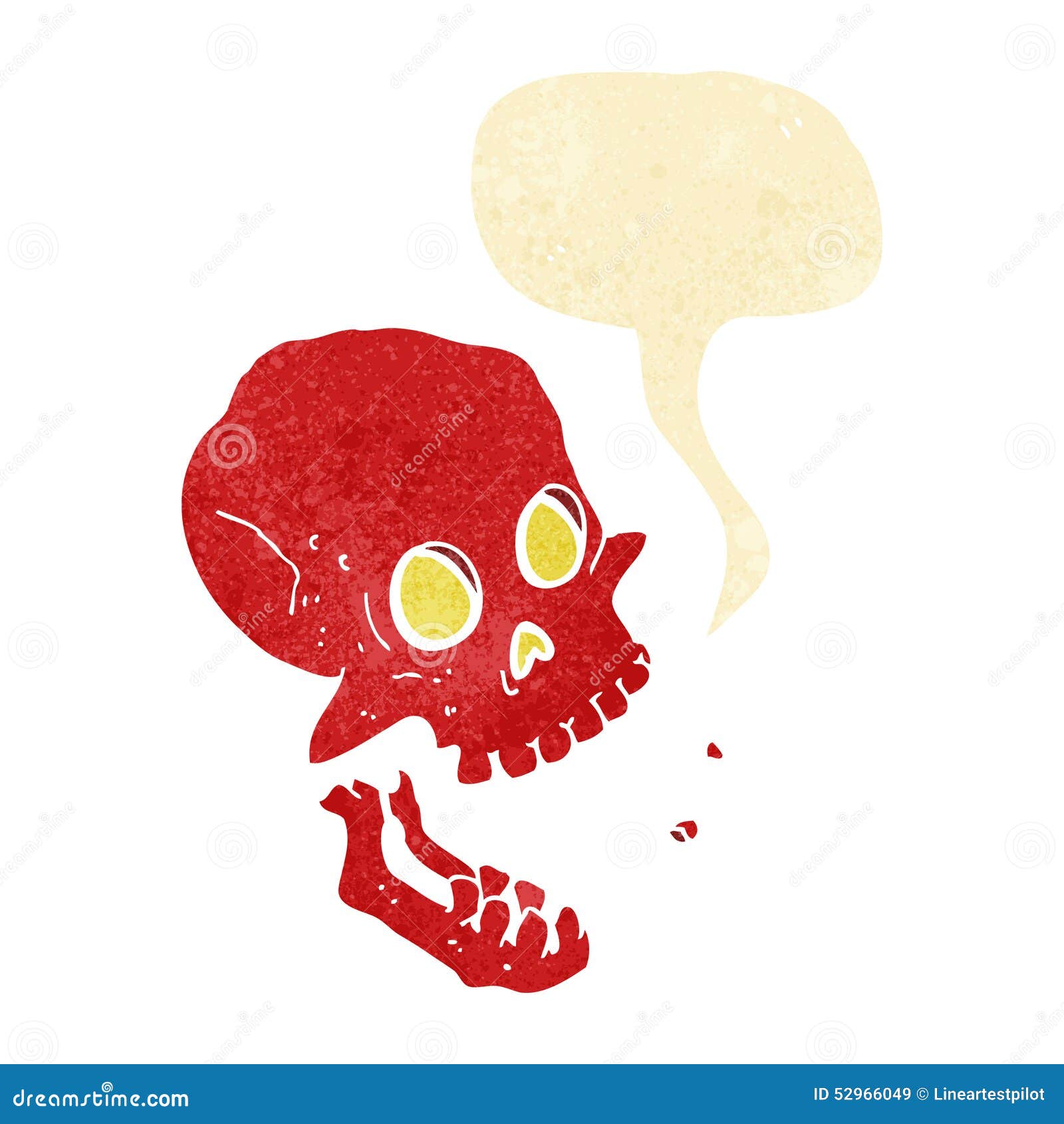 Cartoon Laughing Skull with Speech Bubble Stock Illustration ...