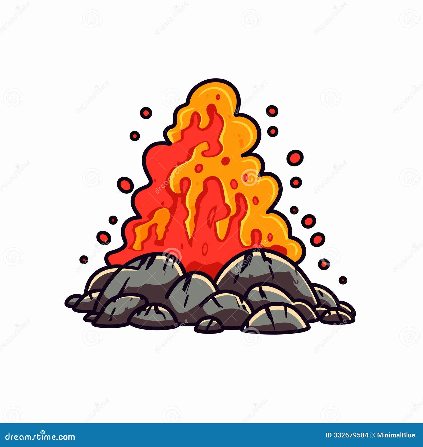Cartoon Lava Flow Illustration Stock Illustration - Illustration of ...