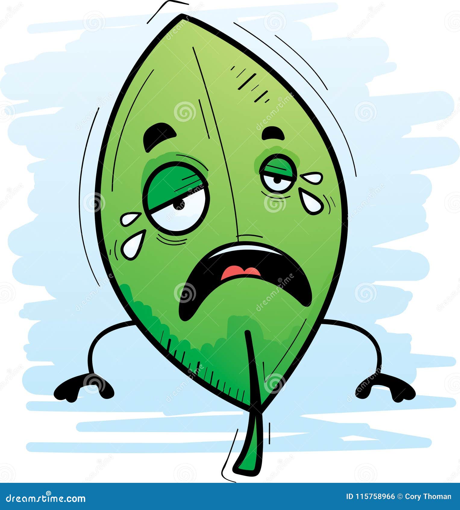Cartoon Leaf Crying stock vector. Illustration of leaf - 115758966