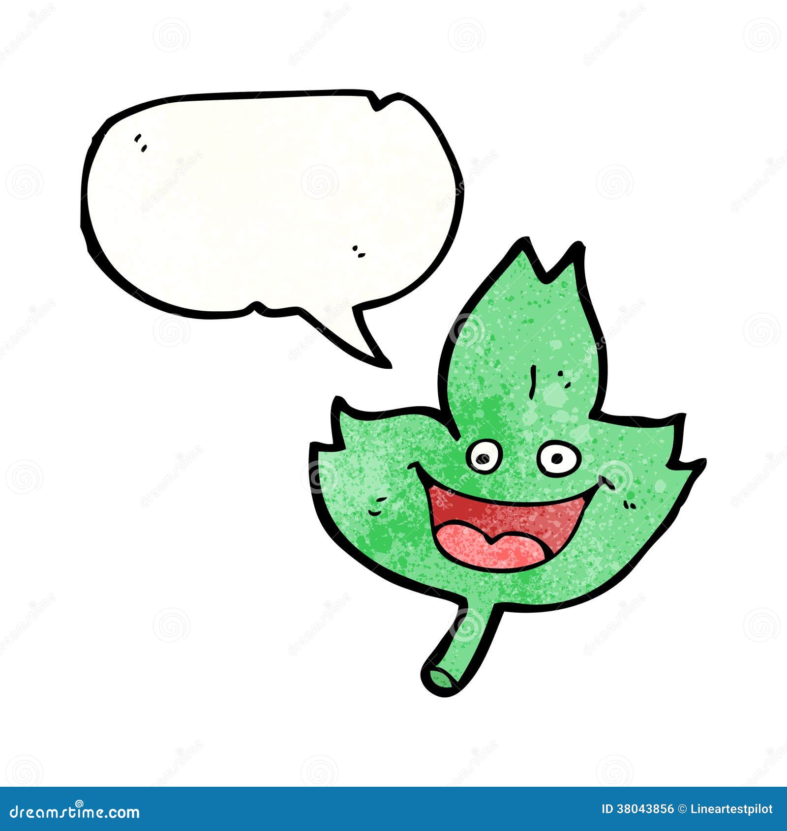 Cartoon Leaf with Speech Bubble Stock Vector - Illustration of texture ...