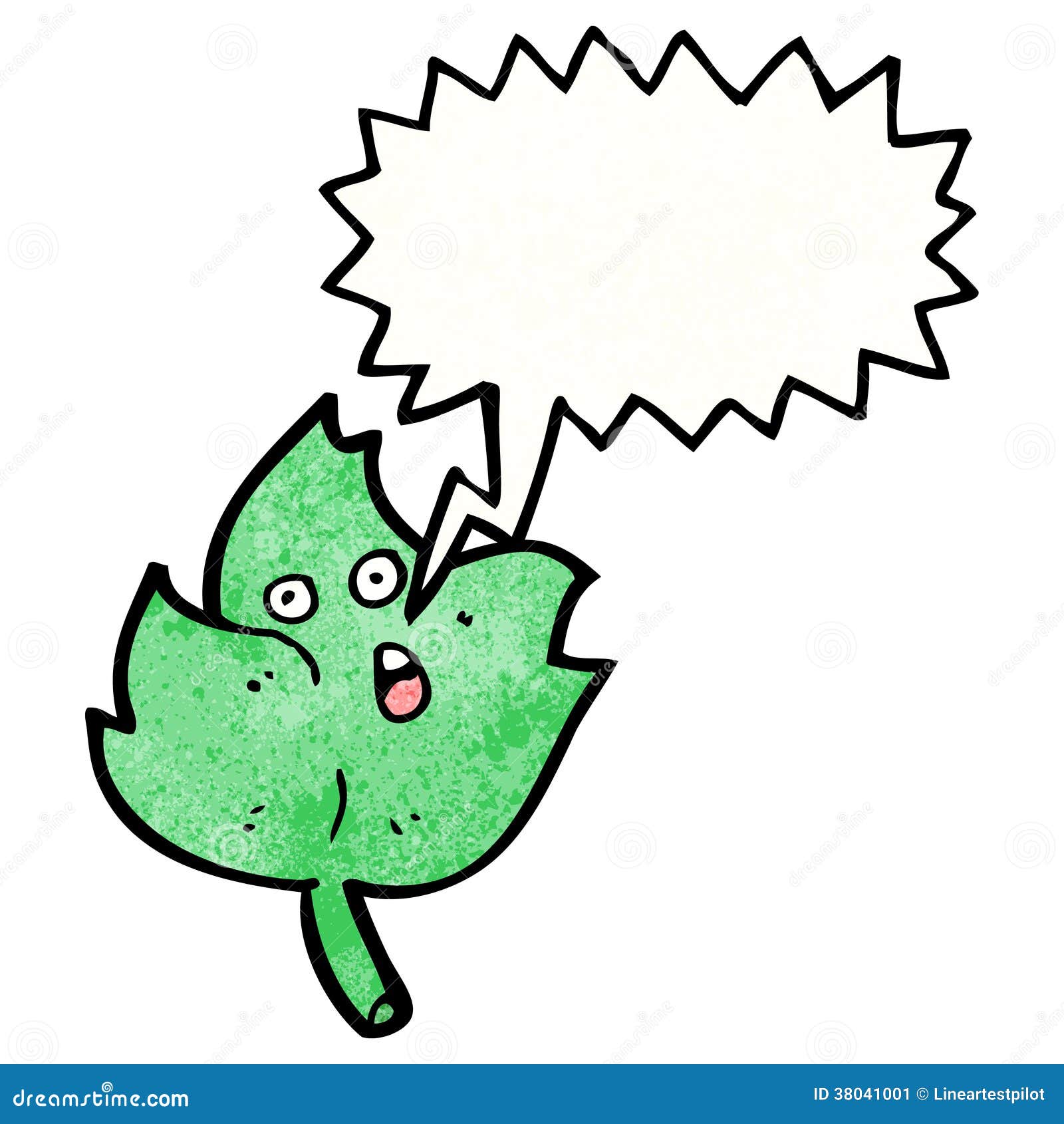 Cartoon Leaf with Speech Bubble Stock Vector - Illustration of hand ...