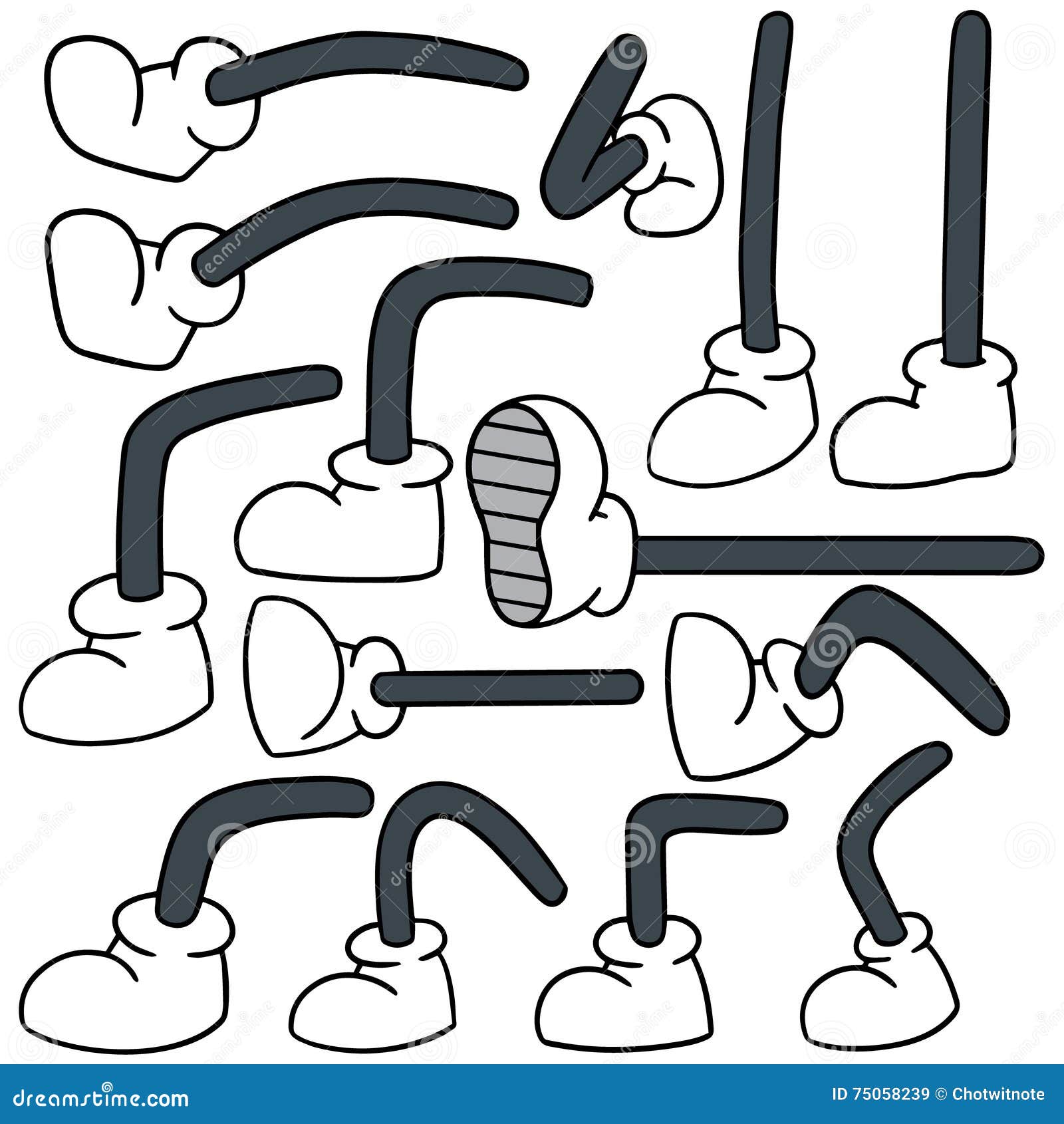 Cartoon leg stock vector. Illustration of cute, comic - 75058239