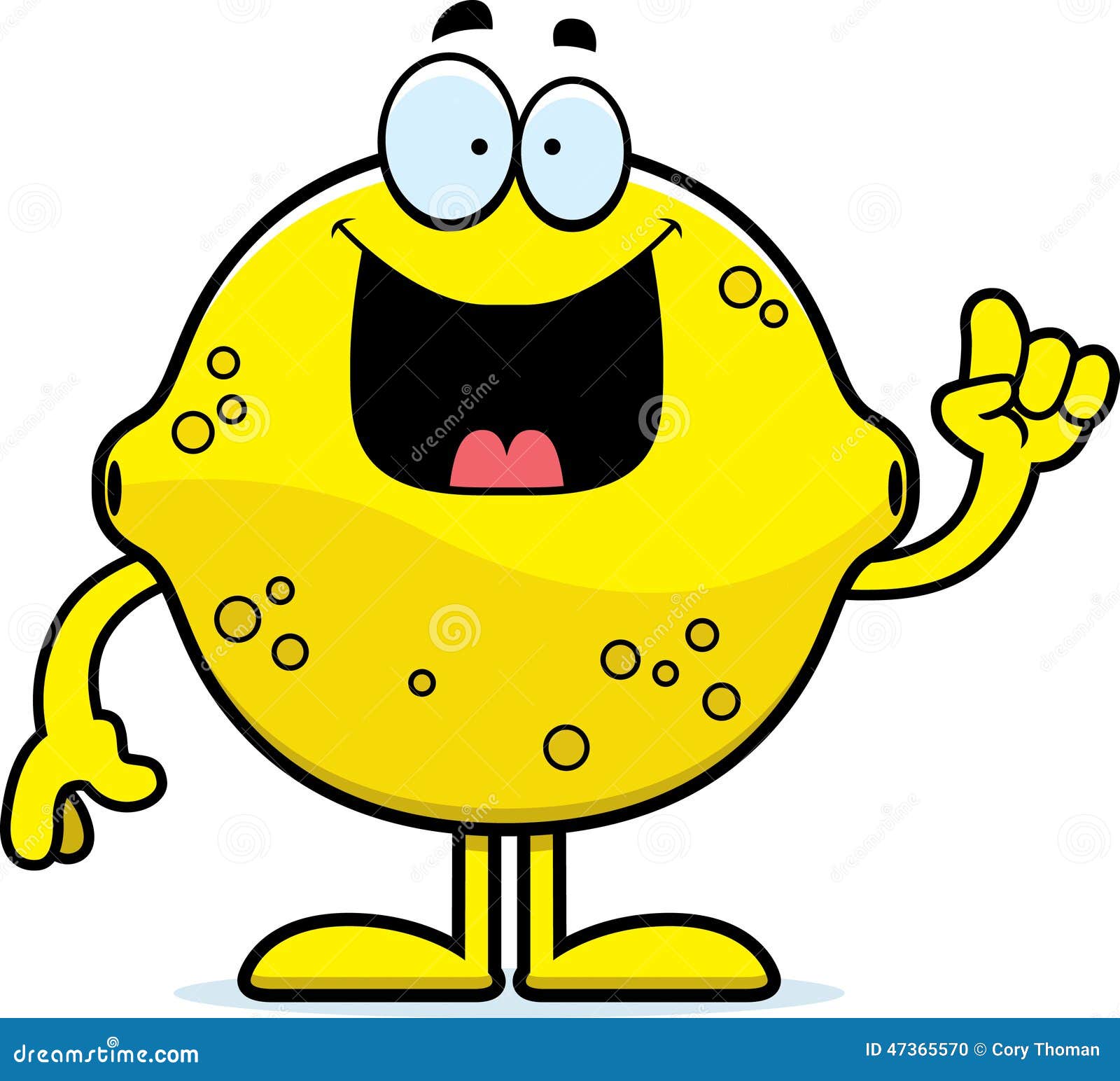 Cartoon Lemon Idea stock vector. Illustration of smiling - 47365570