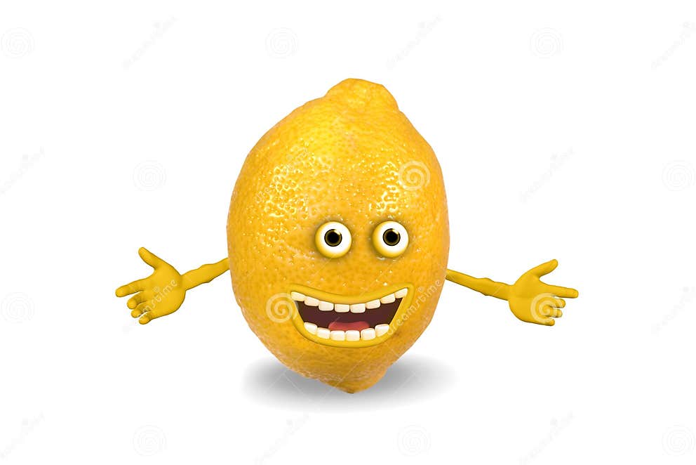 Cartoon Lemon. Objects Over White Stock Illustration - Illustration of ...