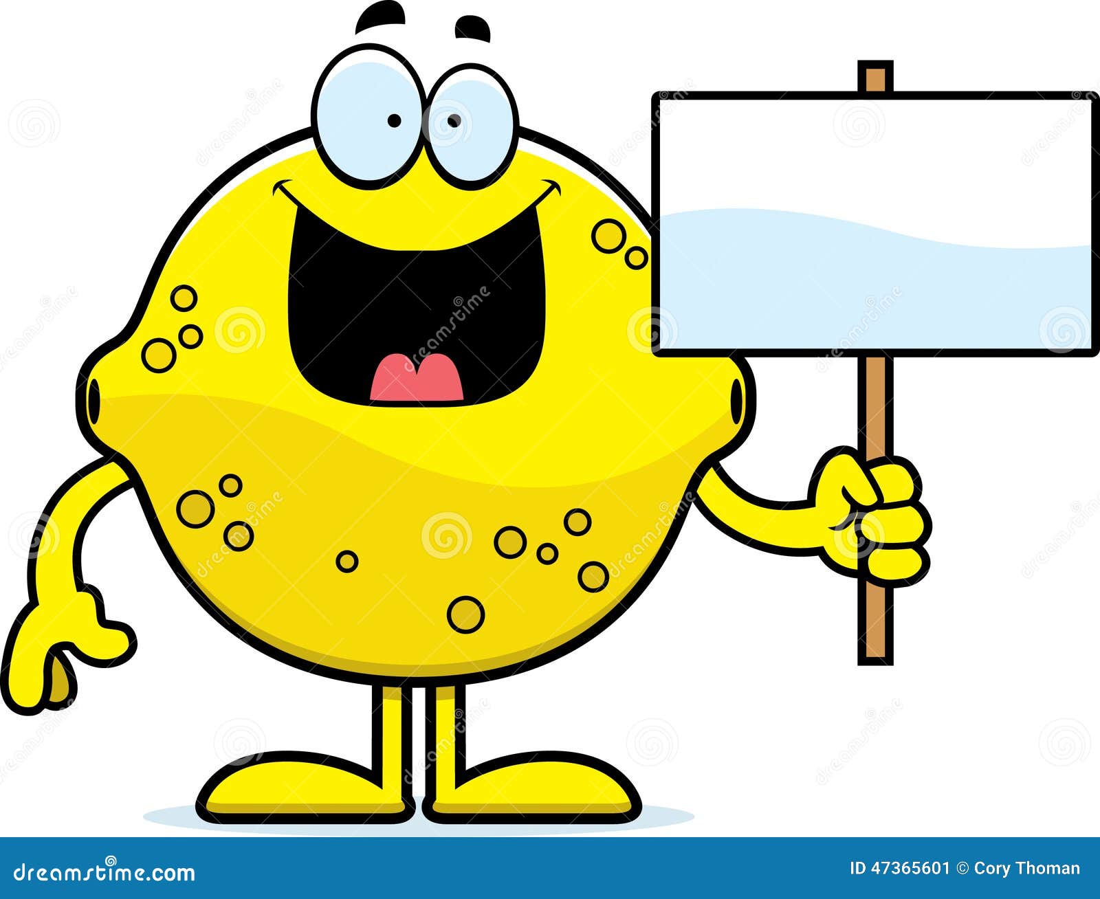 Cartoon Lemon Sign stock vector. Illustration of food - 47365601