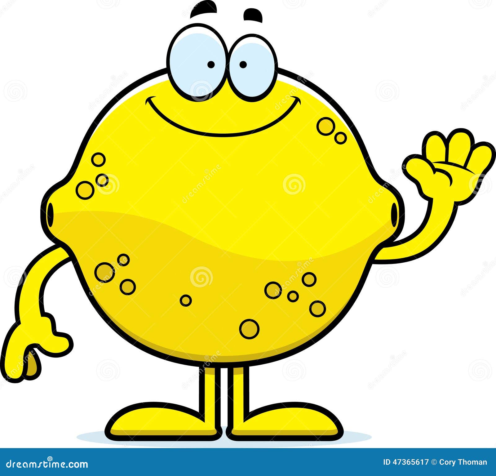 Cartoon Lemon Waving stock vector. Illustration of yellow - 47365617