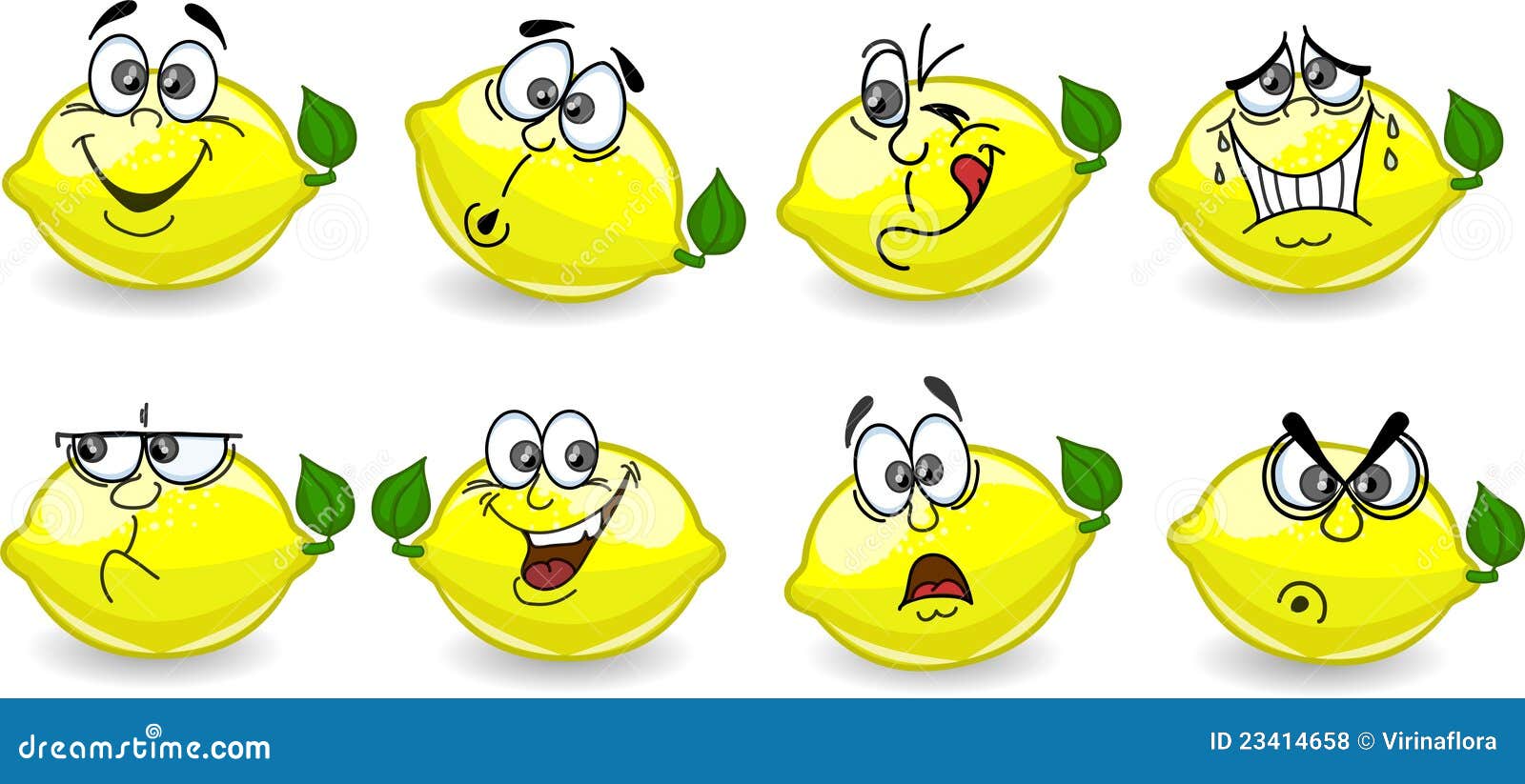 Cartoon Lemons with Emotions, Vector Stock Vector - Illustration of ...