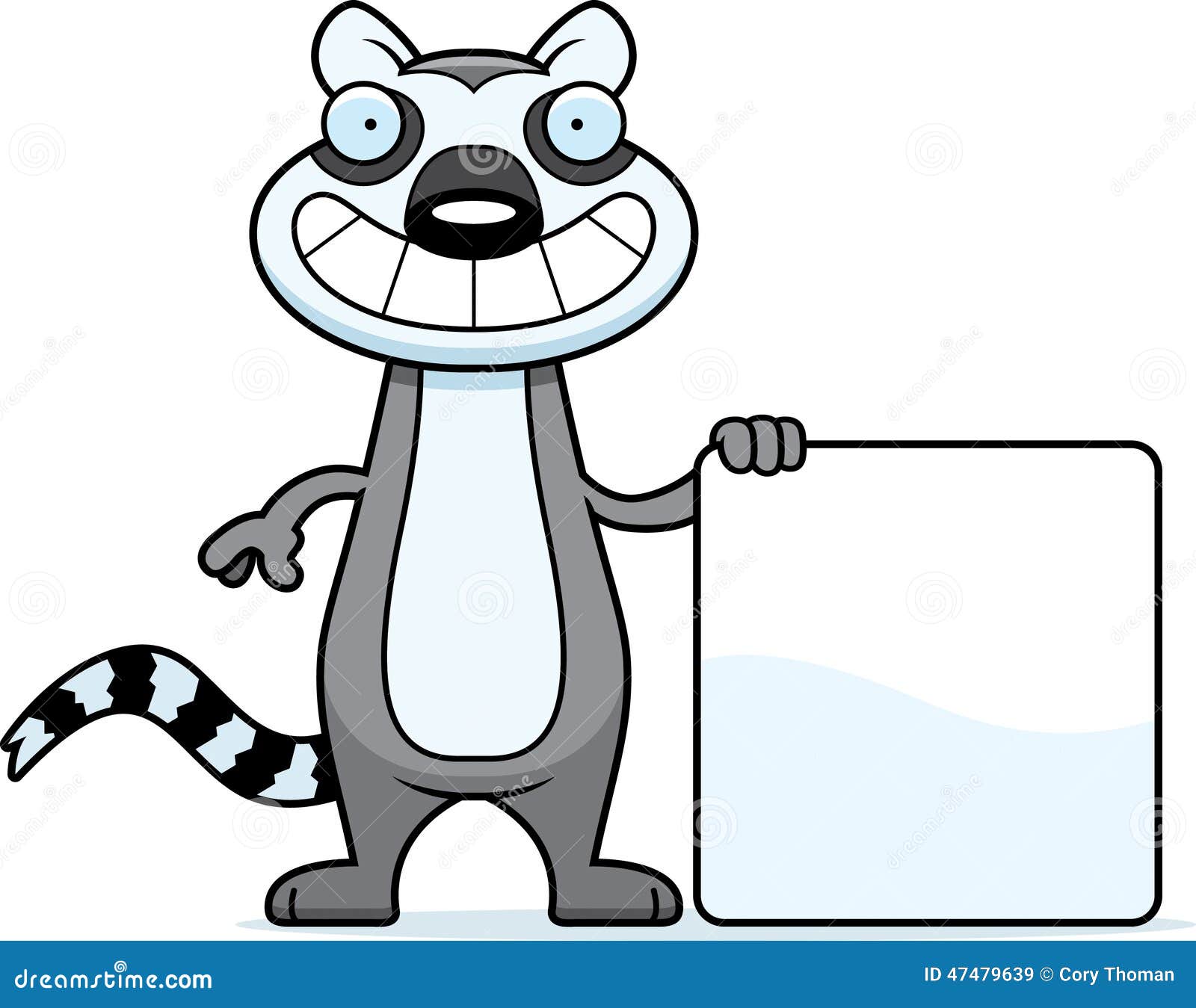 Cartoon Lemur Sign stock vector. Illustration of cartoon - 47479639