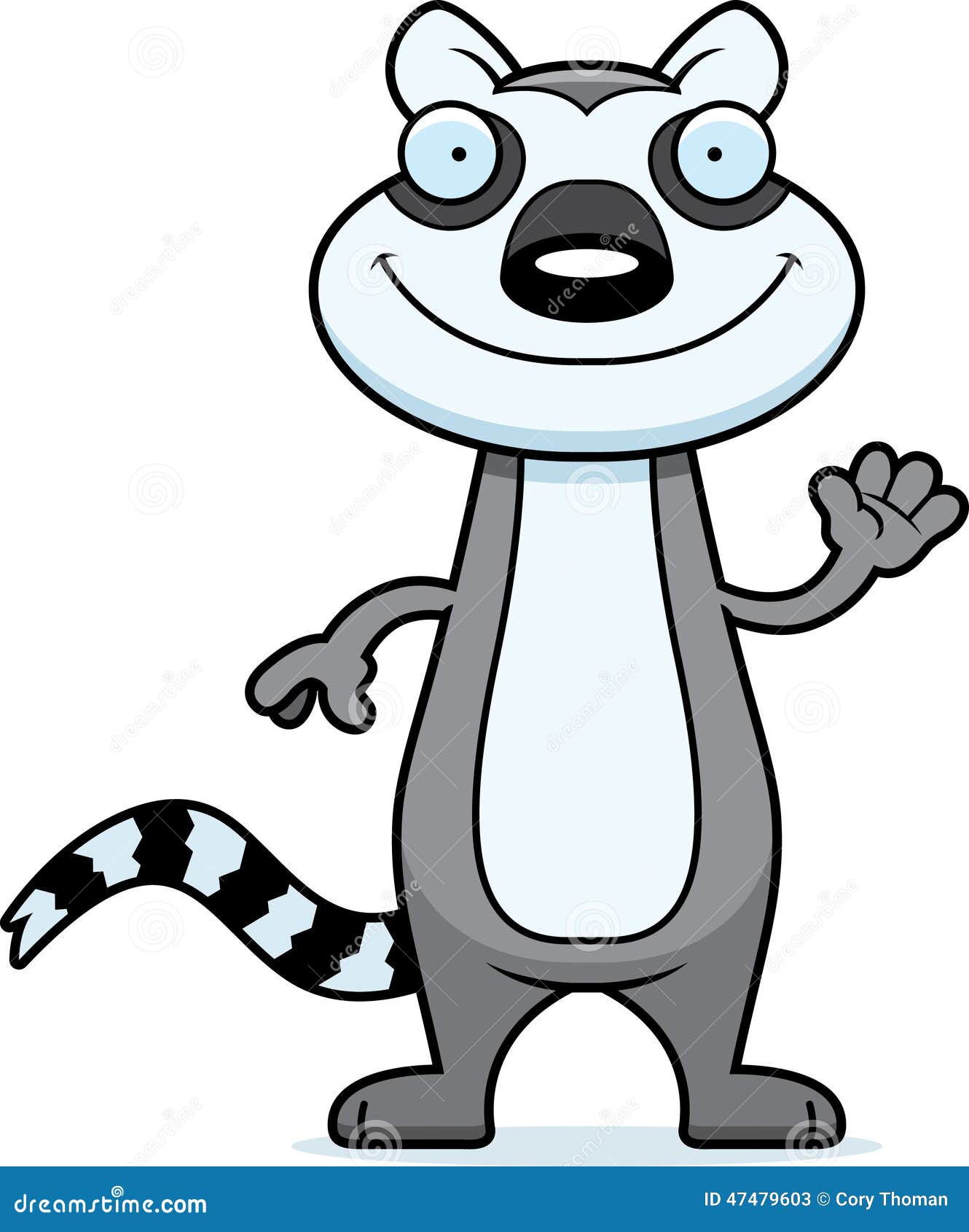 Cartoon Lemur Waving stock vector. Illustration of lemur - 47479603