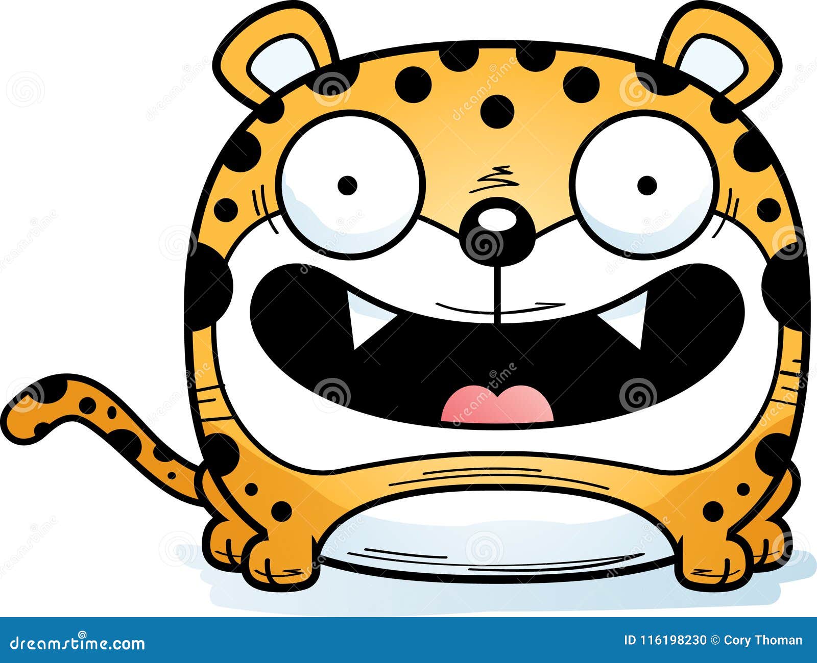 Cartoon Leopard Smiling stock vector. Illustration of jaguar - 116198230