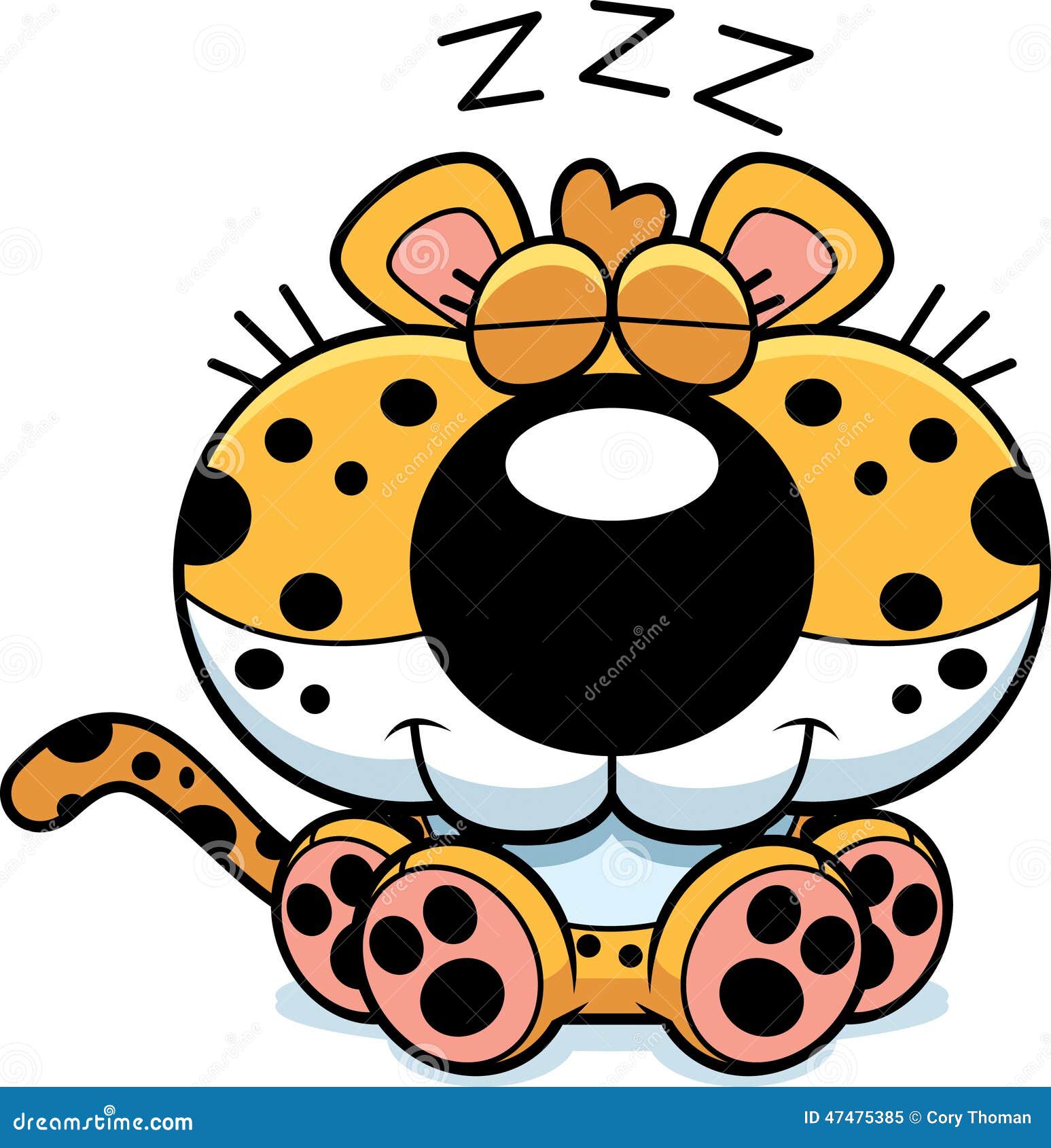 Cartoon Leopard Napping stock vector. Illustration of sleeping - 47475385