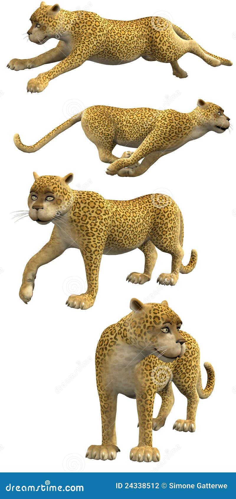 Cartoon Leopards Set. Vector Illustration | CartoonDealer.com #74605292