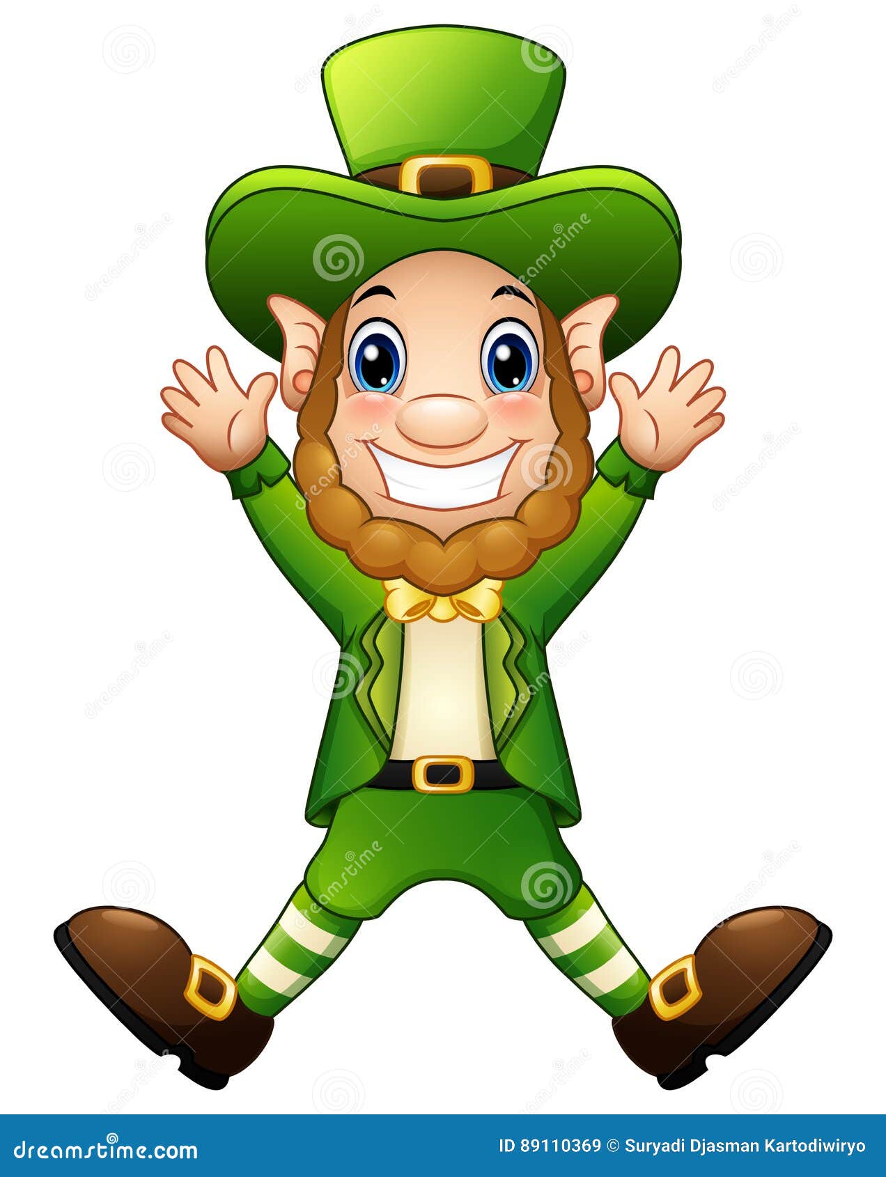 Cartoon Leprechaun Joyful Jumping Stock Vector - Illustration of irish ...