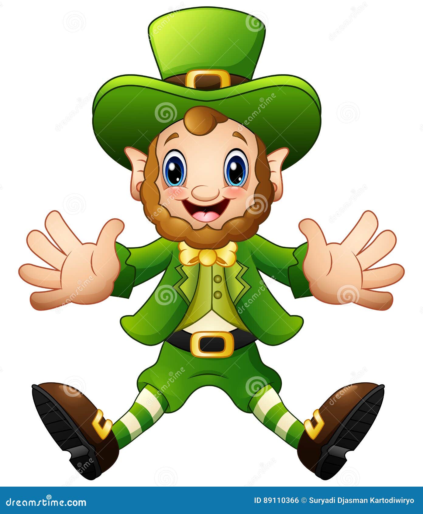 Cartoon Leprechaun jumping stock vector. Illustration of ireland - 89110366