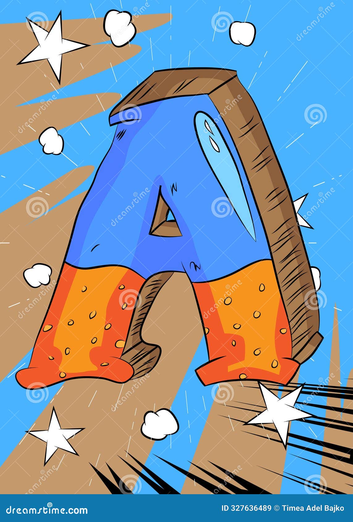 Cartoon Letter a, Comic Book Alphabet. Retro Vector Comics Pop Art ...