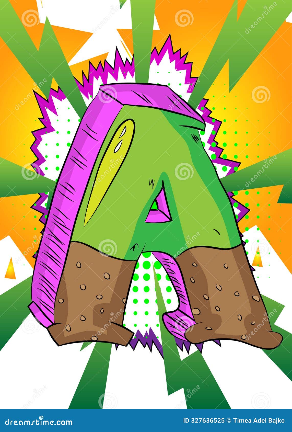 Cartoon Letter a, Comic Book Alphabet. Retro Vector Comics Pop Art ...