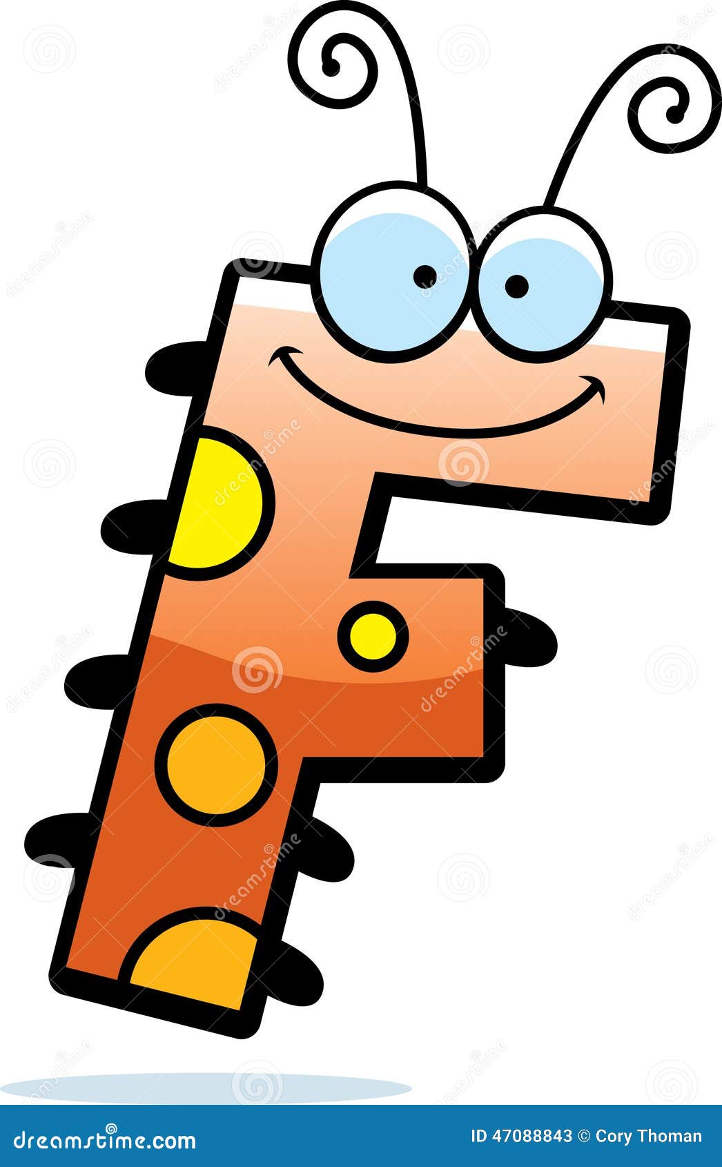 Cartoon Letter F Bug stock vector. Illustration of clipart - 47088843